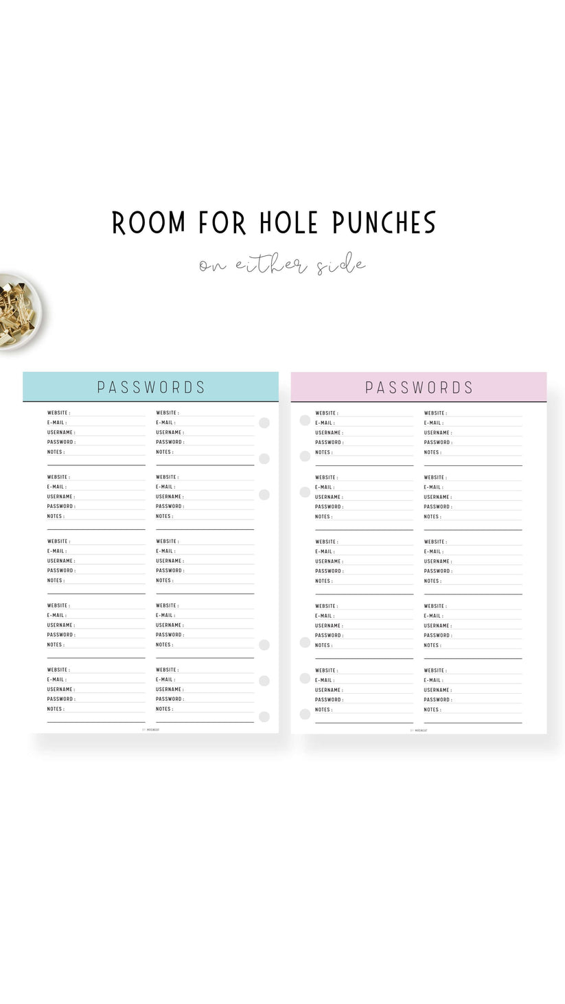 Password Tracker Template Printable – mrsneat
