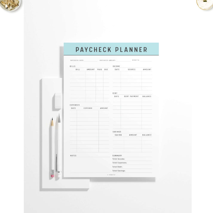 Paycheck Budget Template Printable - M417 – mrsneat