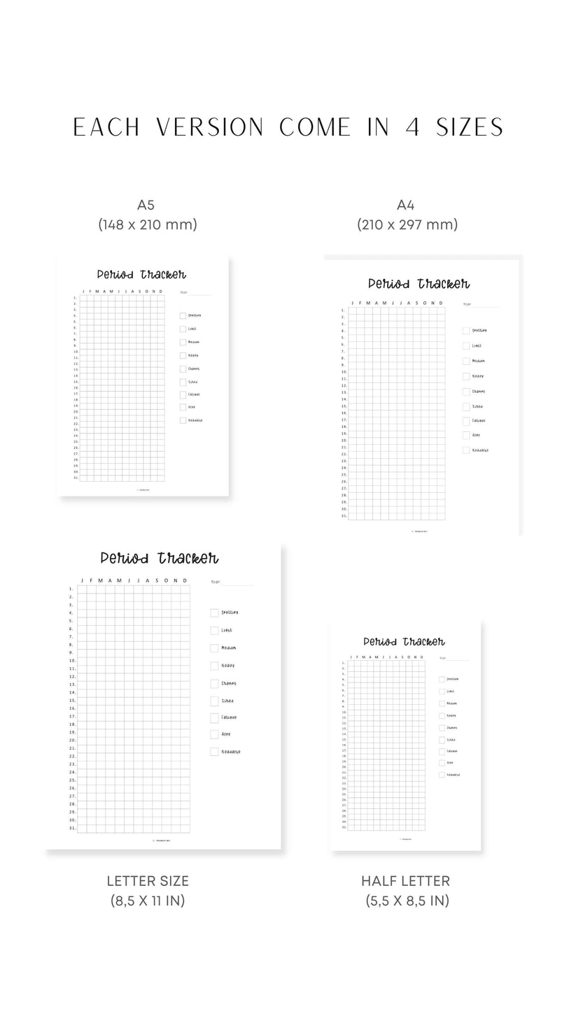 One Year Period Tracker Template – mrsneat