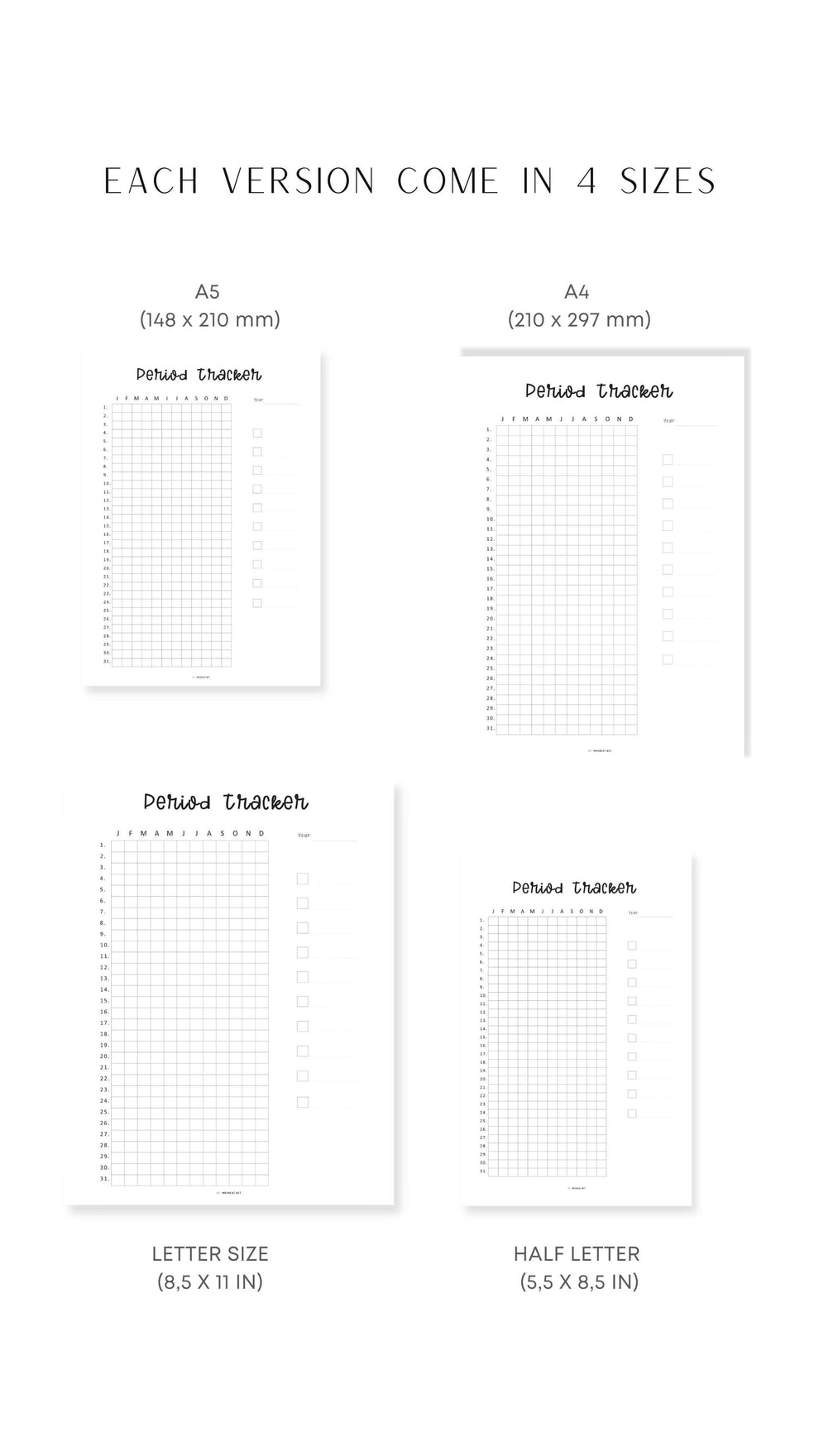 One Year Period Tracker Template – mrsneat