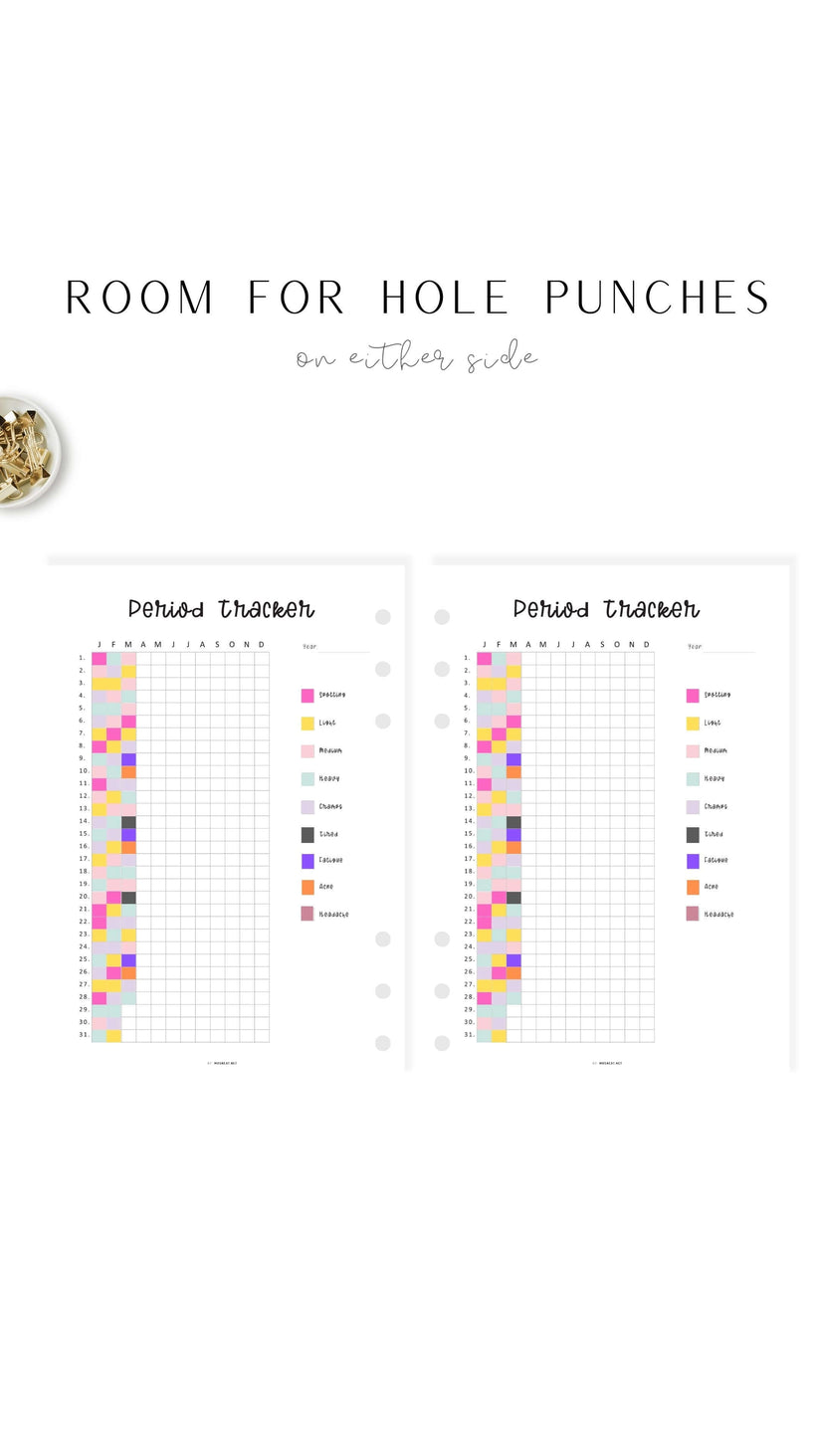 One Year Period Tracker Template – mrsneat