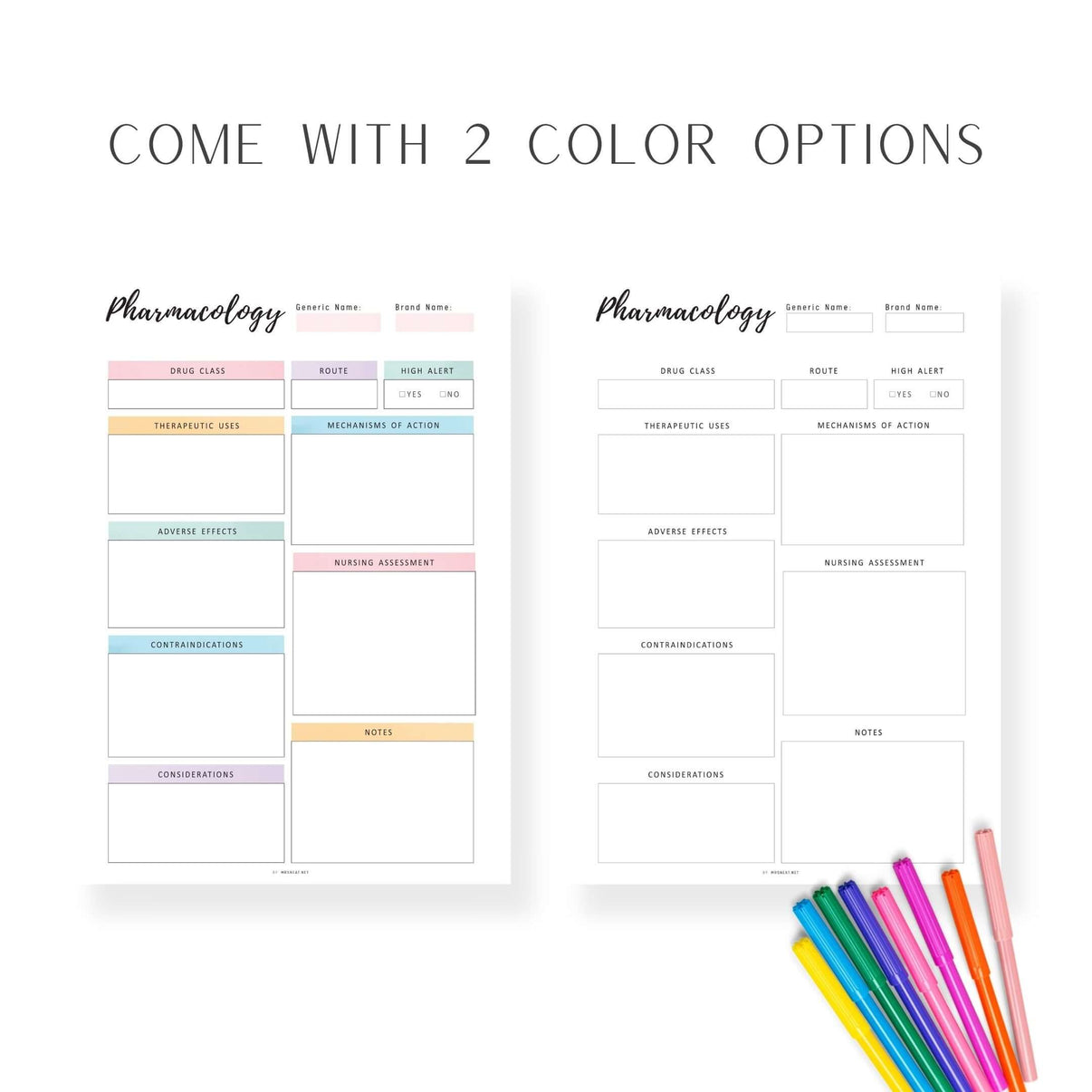 Pharmacology Notes Template Printable – mrsneat