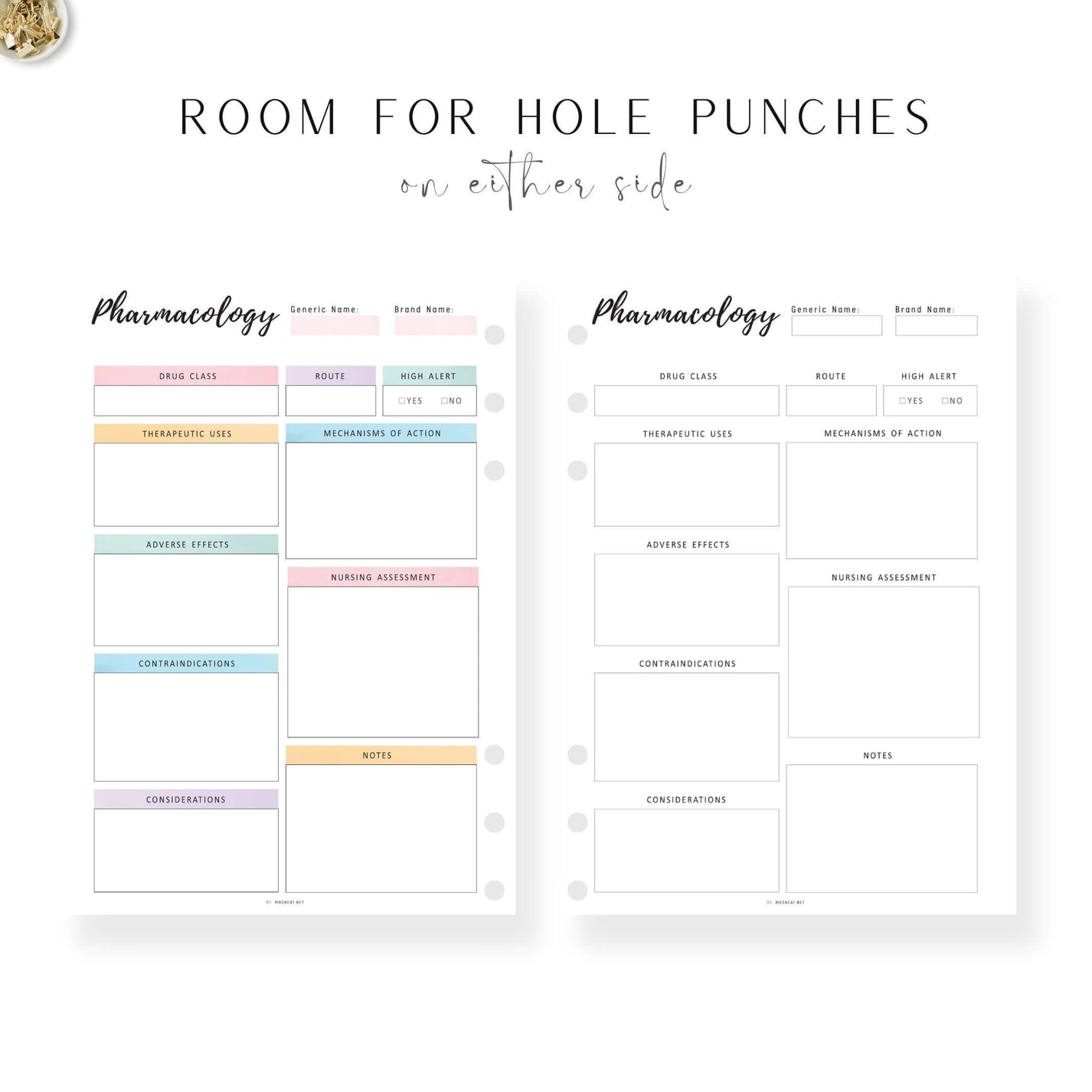 Pharmacology Notes Template Printable – mrsneat