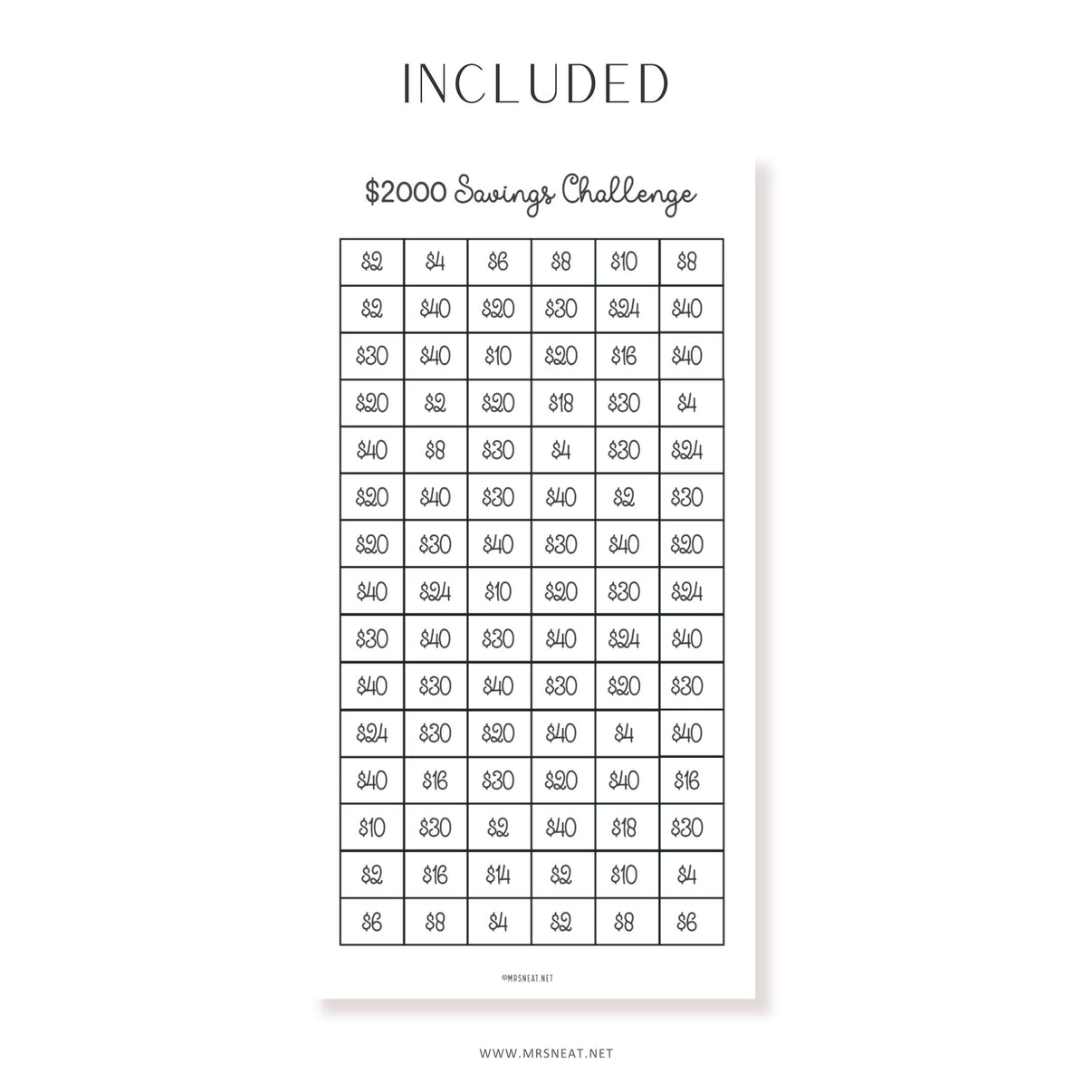 PRINTABLE 2000, 1000 Dollar Savings Challenge & 100 Envelope Challenge ...