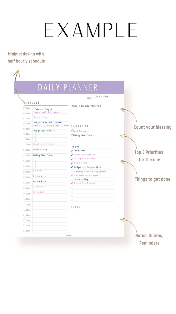 24 Hour Daily Schedule Template – mrsneat