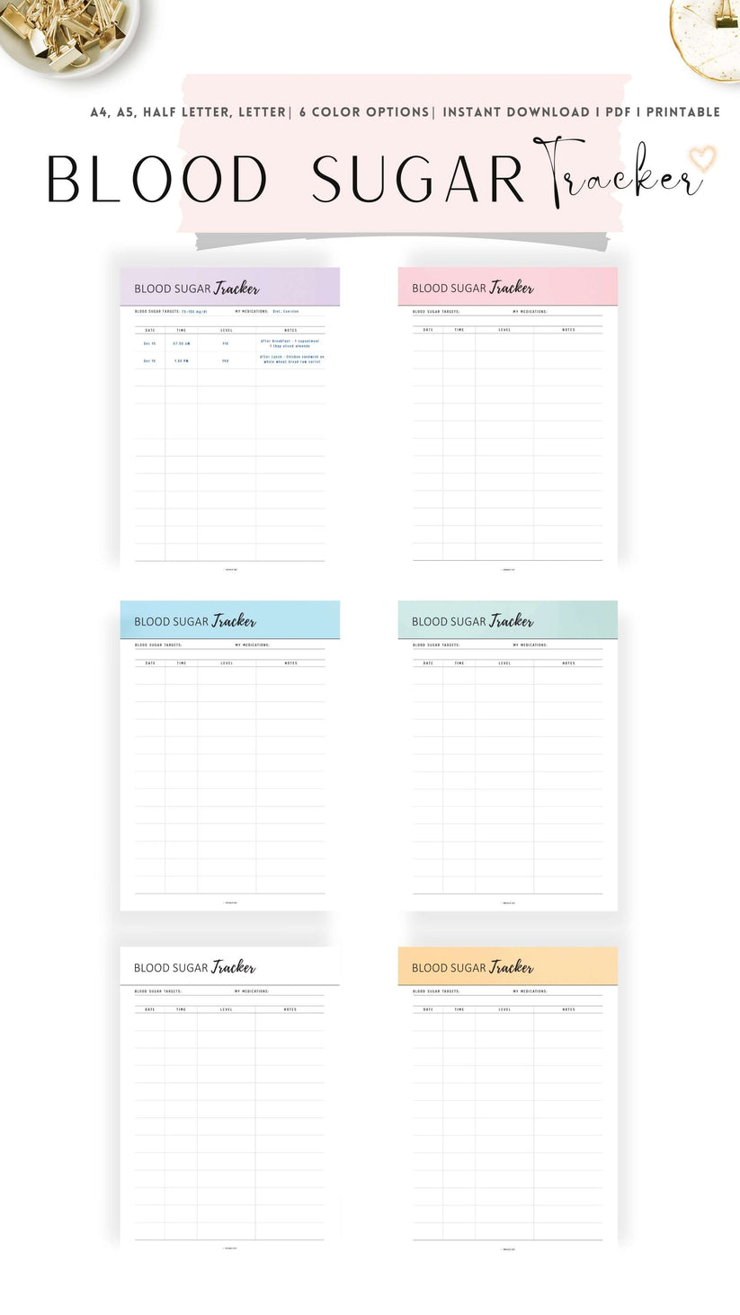 Printable Blood Sugar Tracker – mrsneat