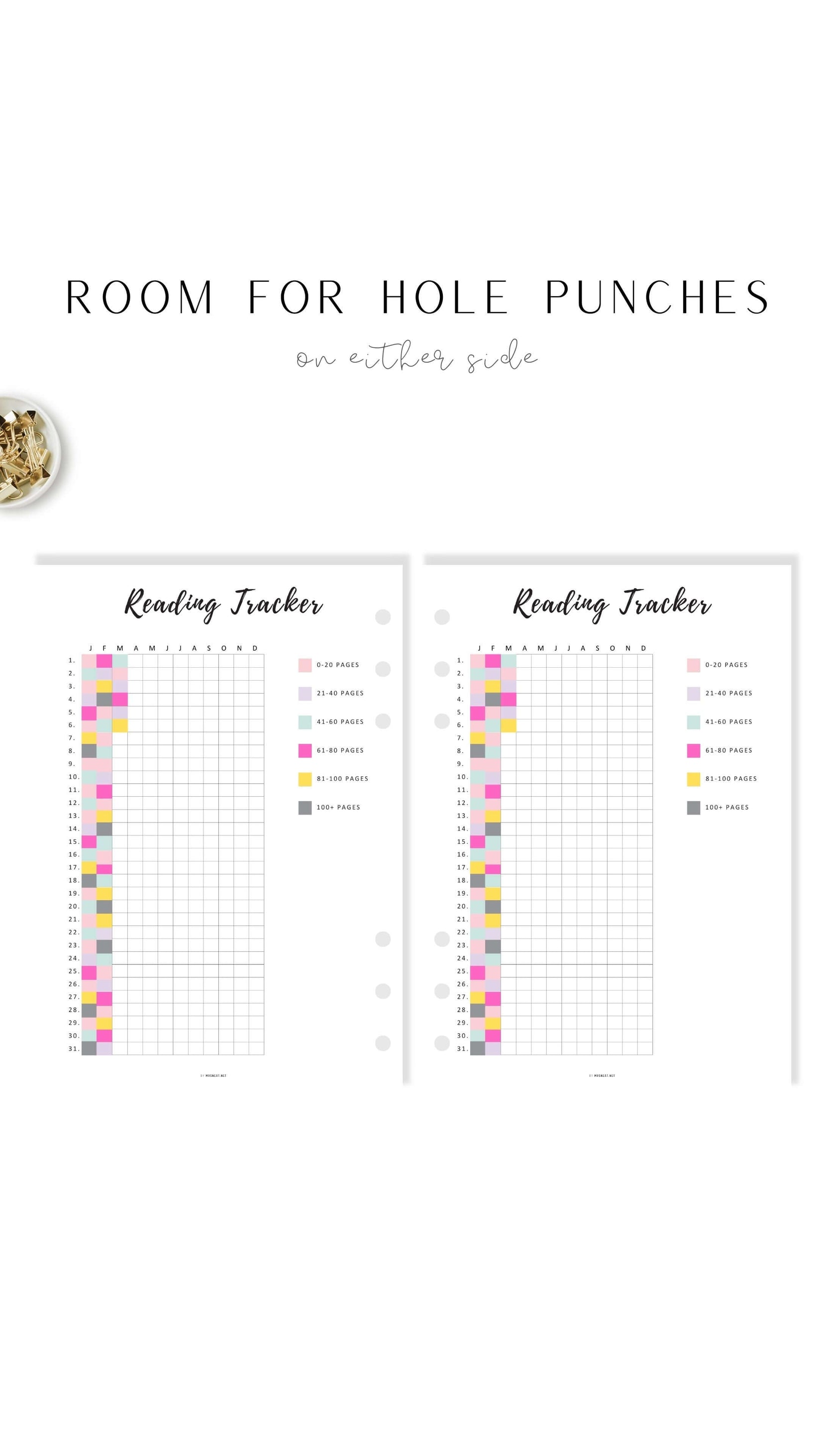 Printable Reading Tracker One Year Template – mrsneat