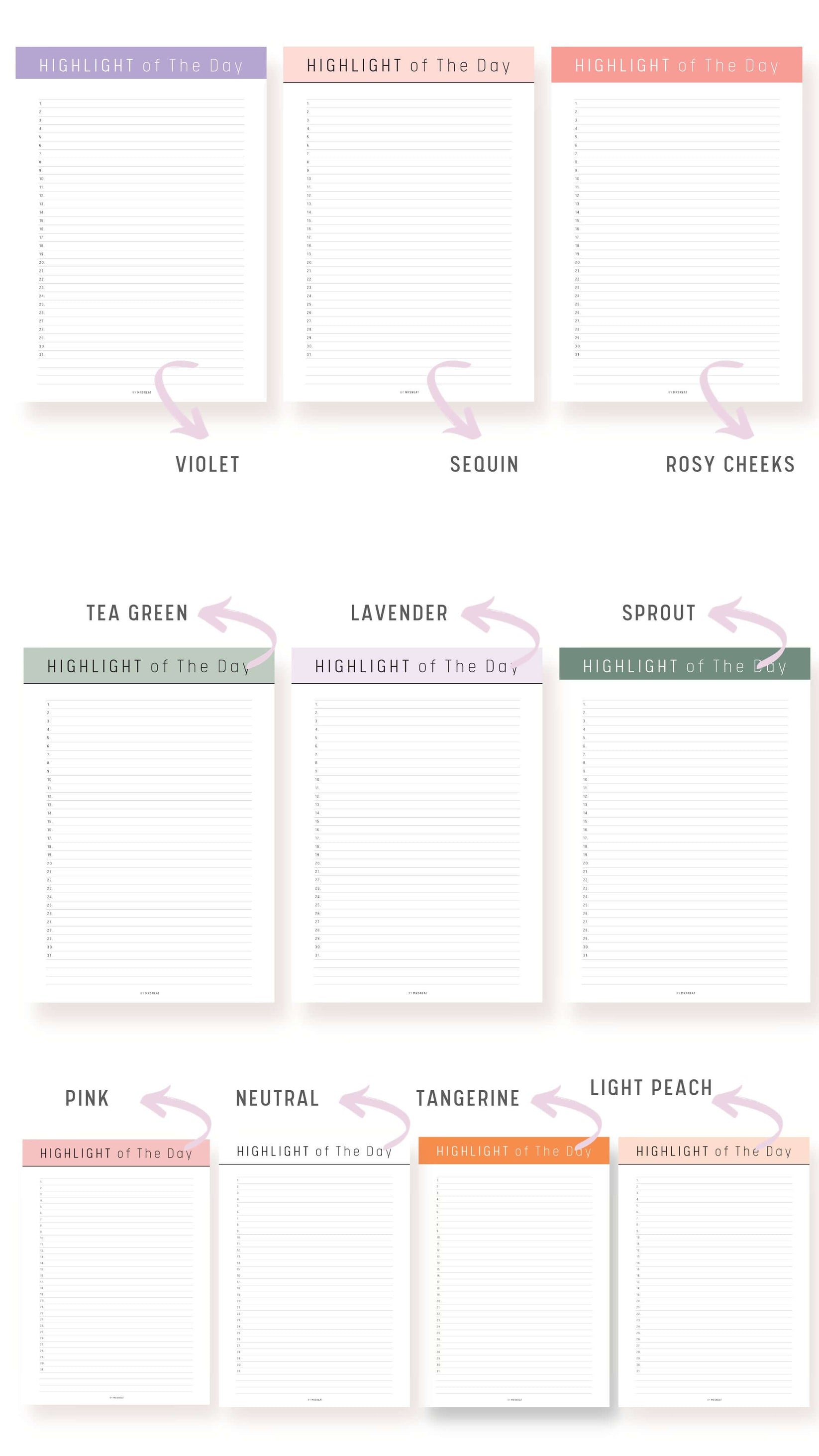 Printable Highlight of The Day Template – mrsneat