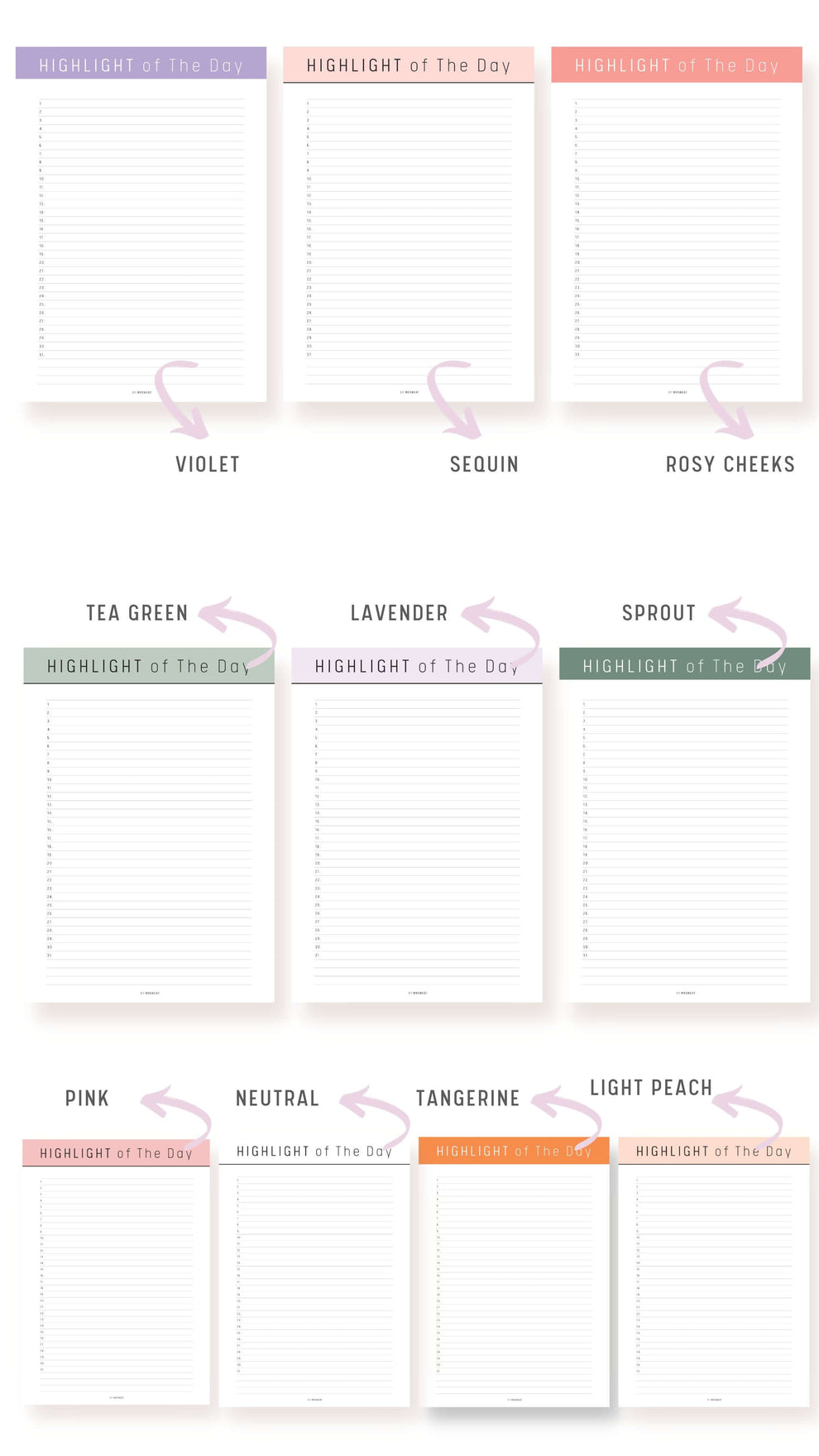 Printable Highlight of The Day Template – mrsneat