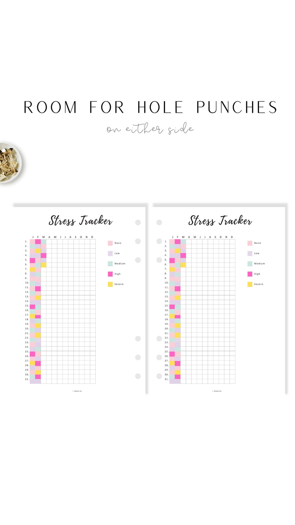 Printable Stress Tracker One Year Template – mrsneat