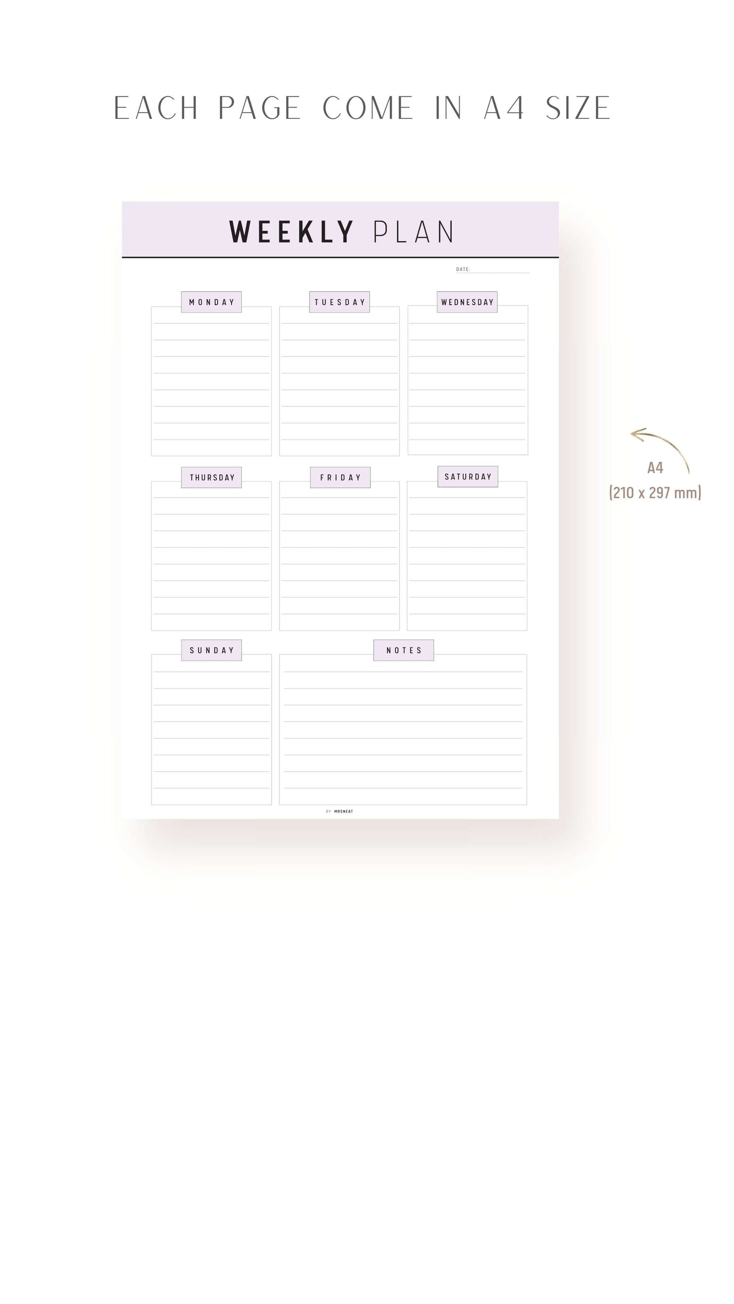 Printable Weekly Planner Pdf – mrsneat