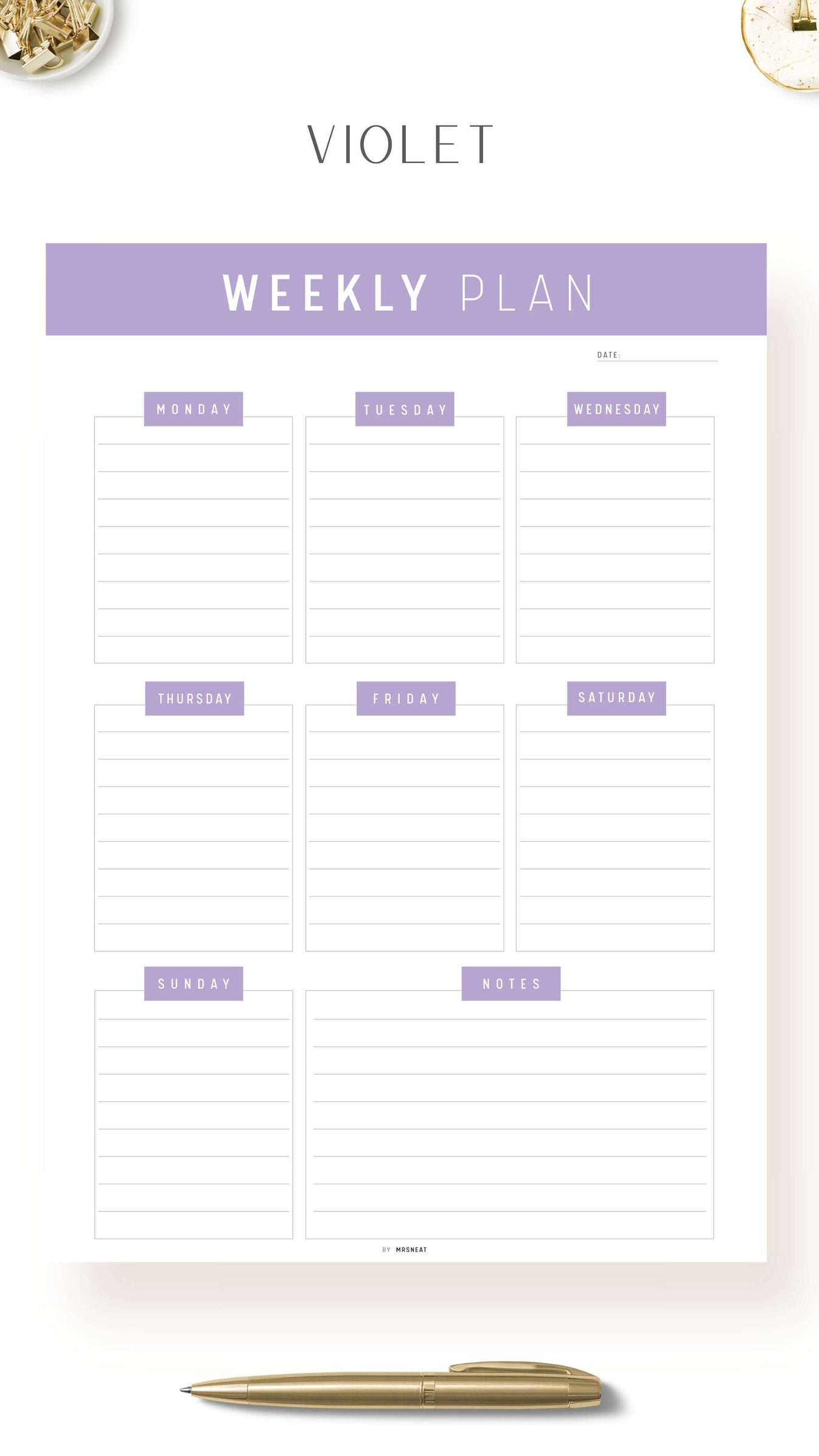 Printable Weekly Planner Pdf – mrsneat
