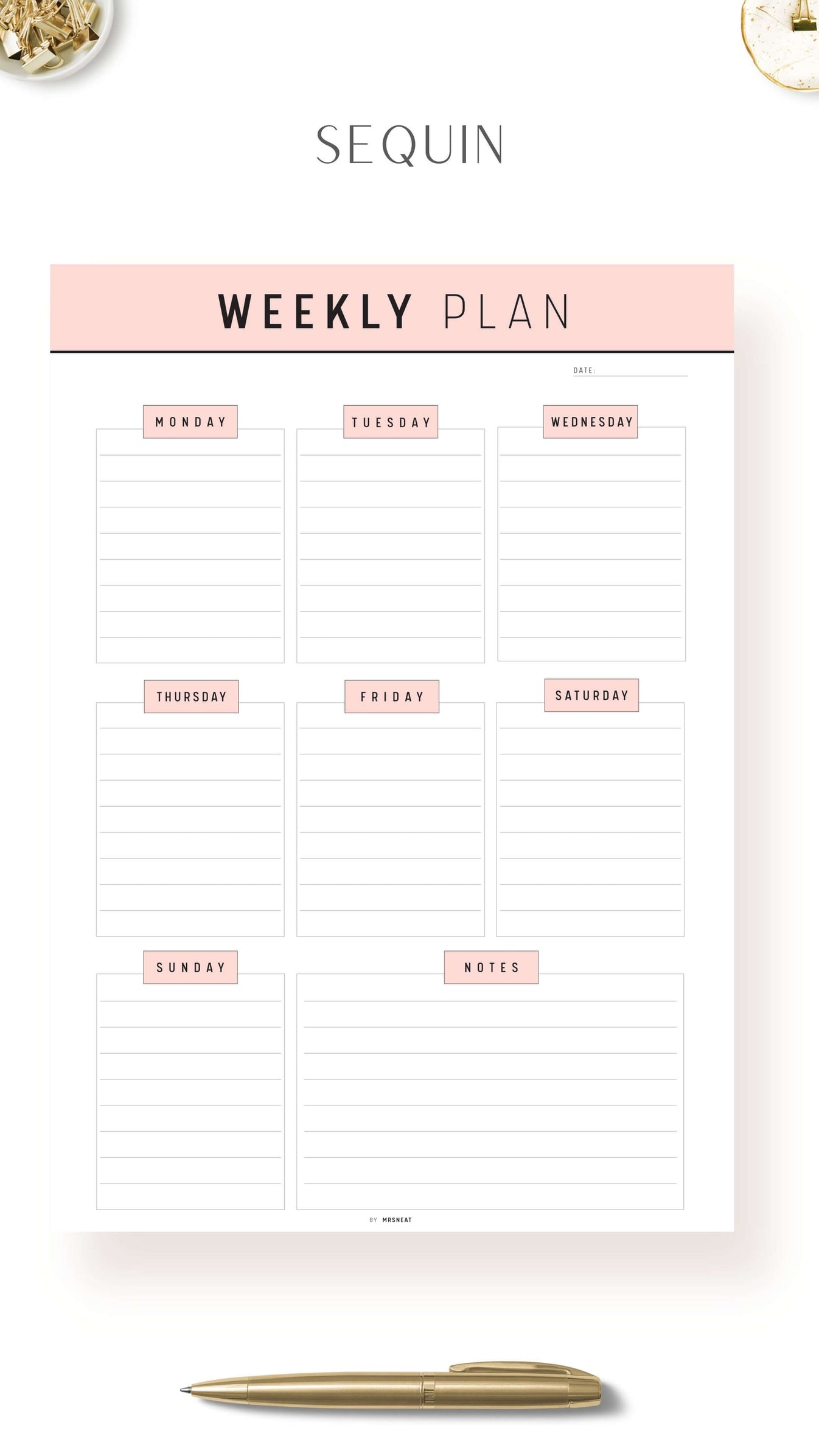 Printable Weekly Planner Pdf – mrsneat