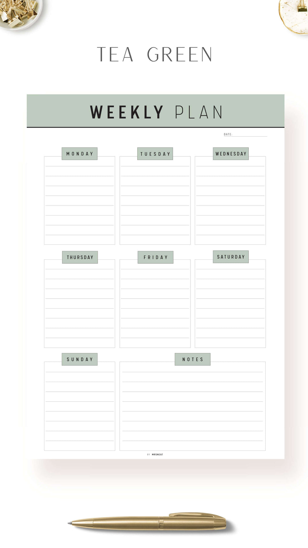 Printable Weekly Planner Pdf - M256 – mrsneat
