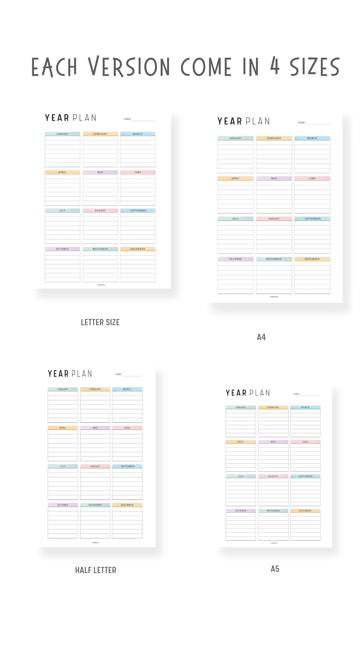 Printable Yearly Planner Template – mrsneat