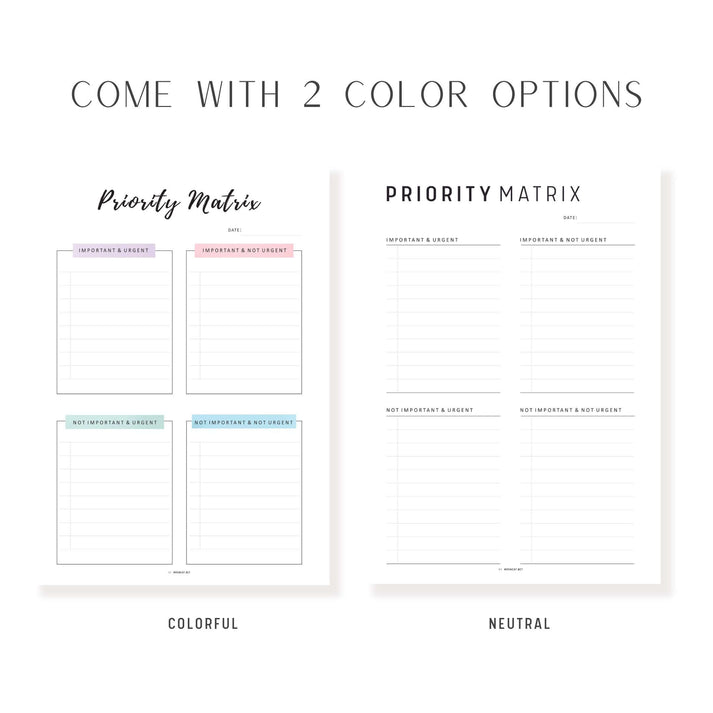 Priority Matrix and Planner Template - M460 – mrsneat