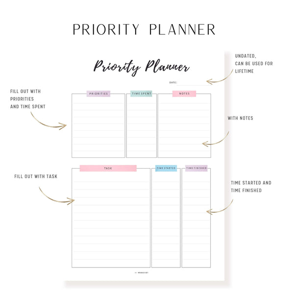 Priority Matrix and Planner Template - M460 – mrsneat