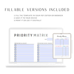 Priority Matrix and Planner Template - M460 – mrsneat