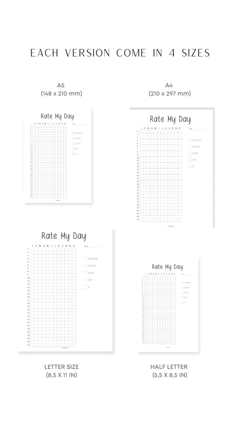 Rate My Day Tracker Printable - M346 – mrsneat