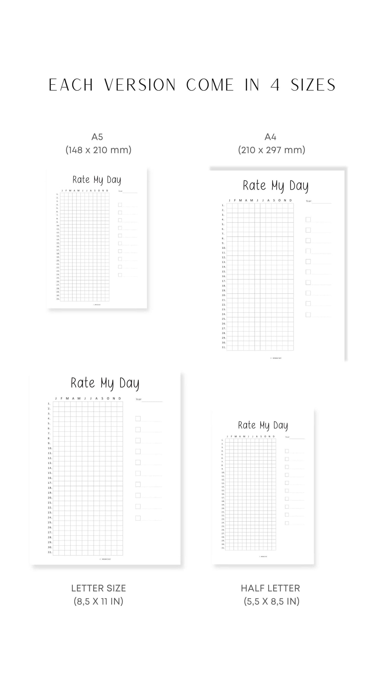 Rate My Day Tracker Printable – mrsneat