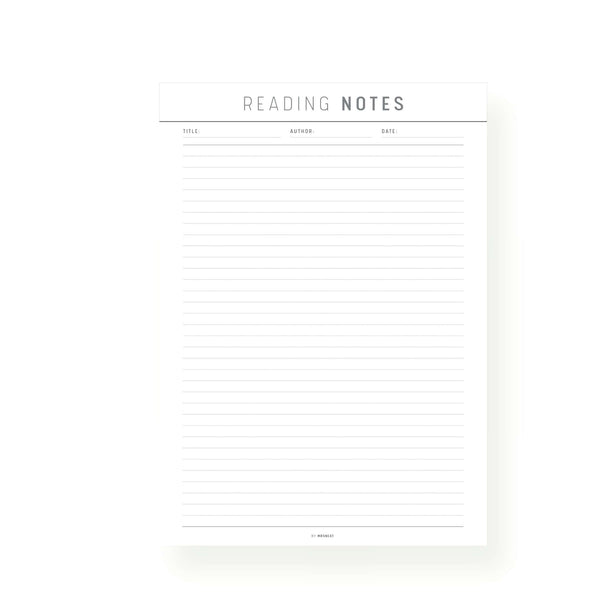 Reading Notes Template Printable – mrsneat