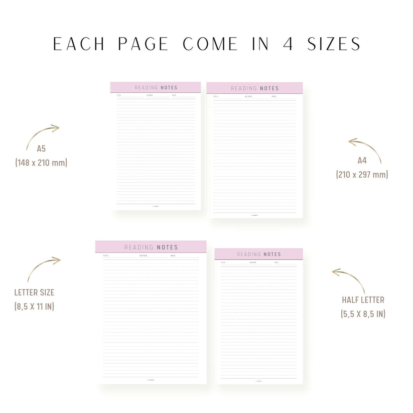 Reading Notes Template Printable – mrsneat