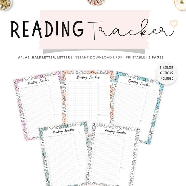Reading Tracker Template Printable M429 – mrsneat