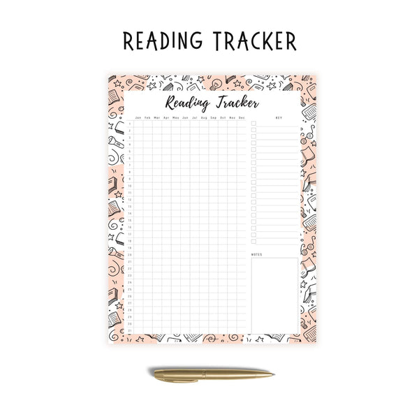 Reading Tracker Template Printable M429 – mrsneat