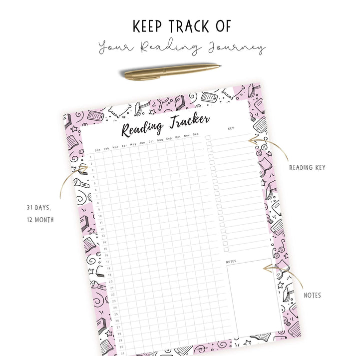 Reading Tracker Template Printable M429 – mrsneat