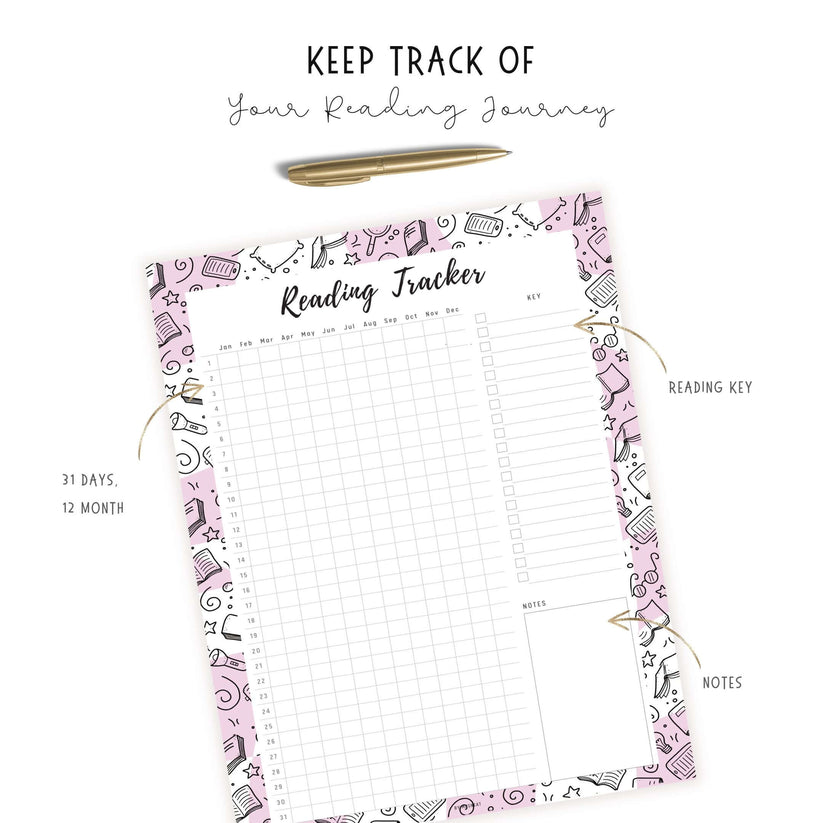 Reading Tracker Template Printable M429 – mrsneat
