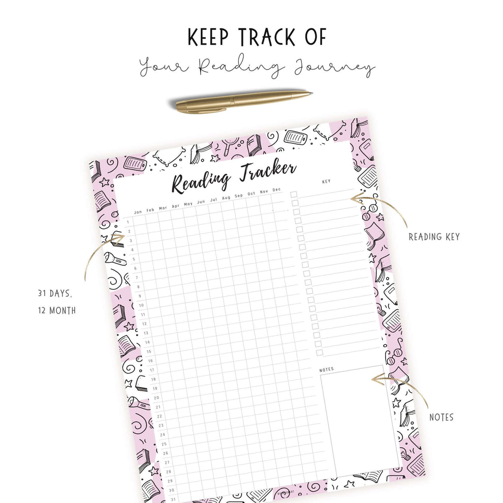 Reading Tracker Template Printable M429 – mrsneat