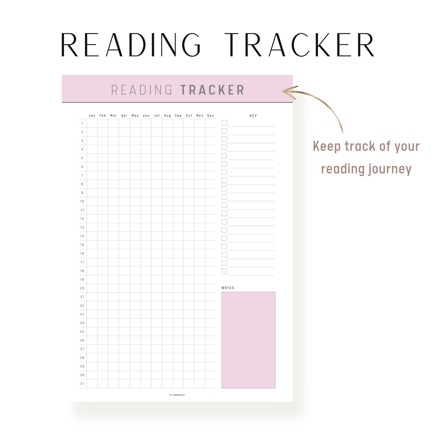 Book of the month Template and Reading Tracker Template Printable – mrsneat