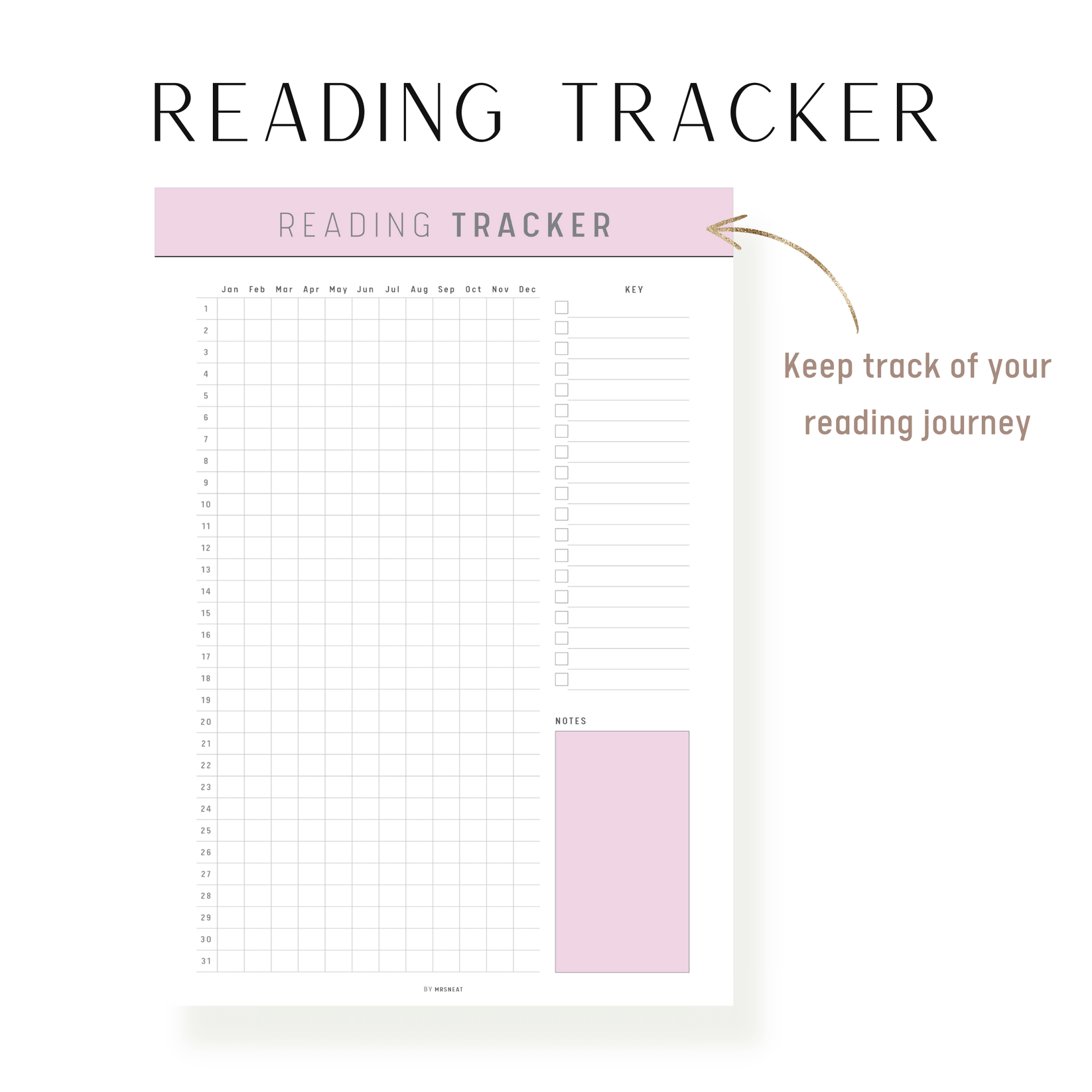 Book of the month Template and Reading Tracker Template Printable – mrsneat