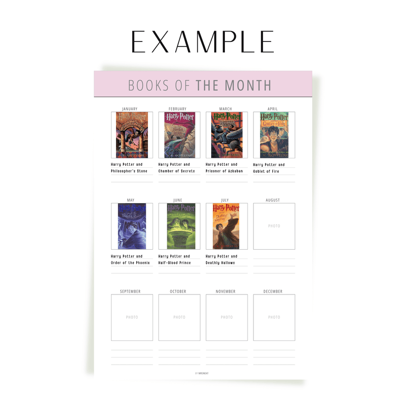 Book of the month Template and Reading Tracker Template Printable - M2 ...