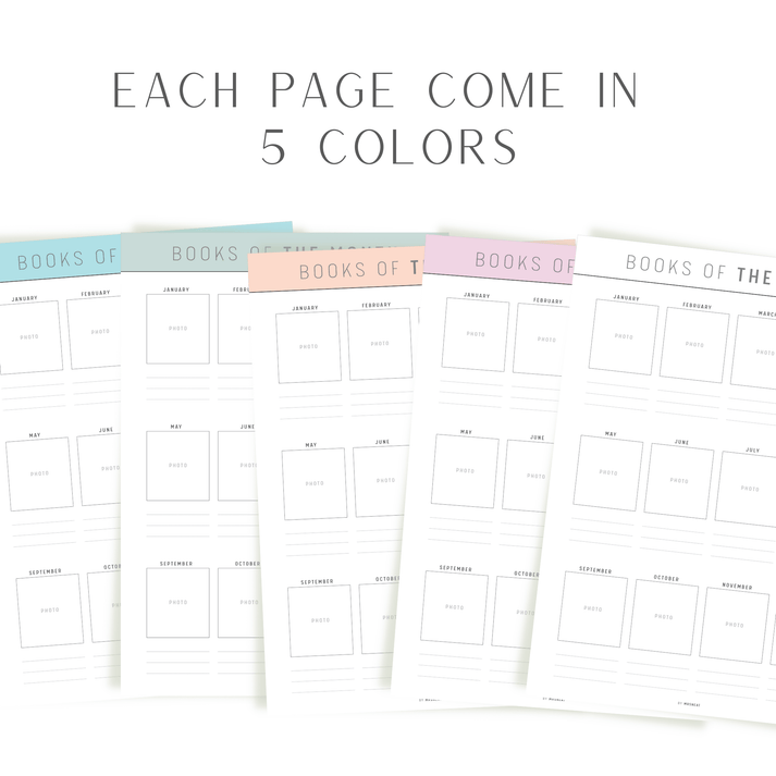 Book of the month Template and Reading Tracker Template Printable – mrsneat