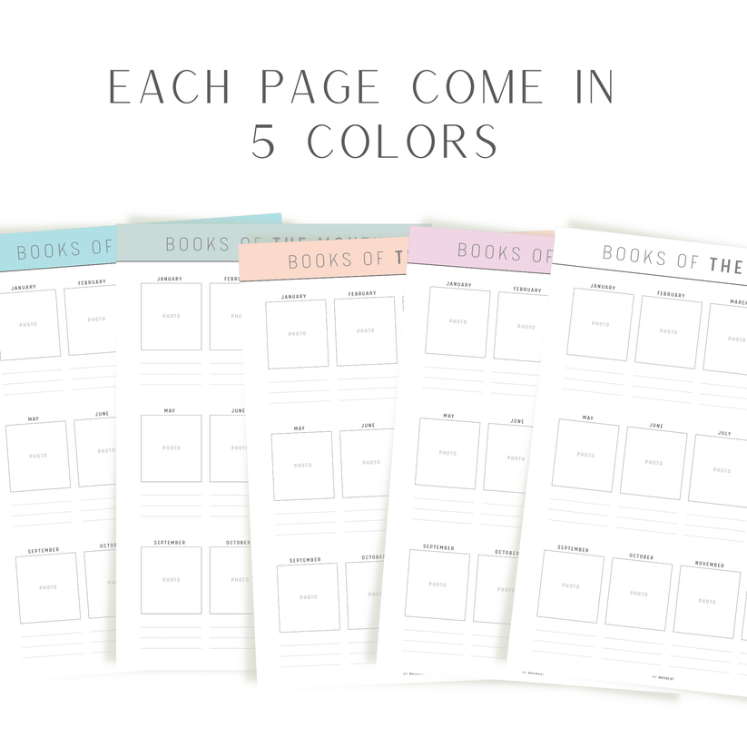 Book of the month Template and Reading Tracker Template Printable - M2 ...