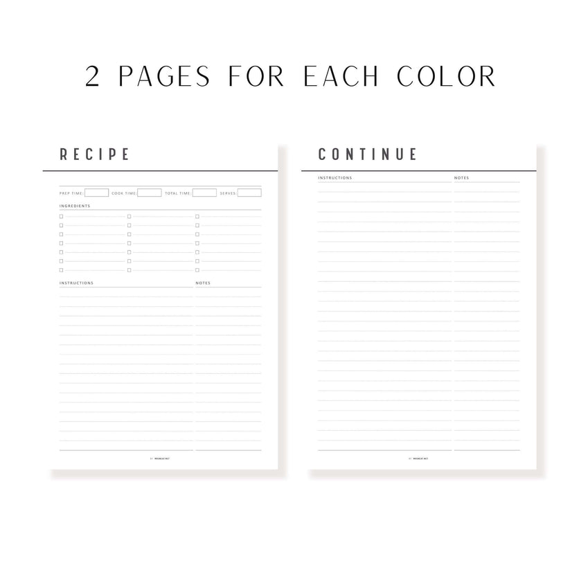 Recipe Page Template PDF - M461 – mrsneat