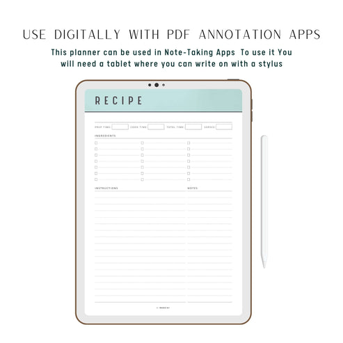 Recipe Page Template PDF - M461 – mrsneat