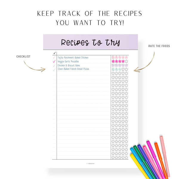 Printable Recipes To Try Template – mrsneat