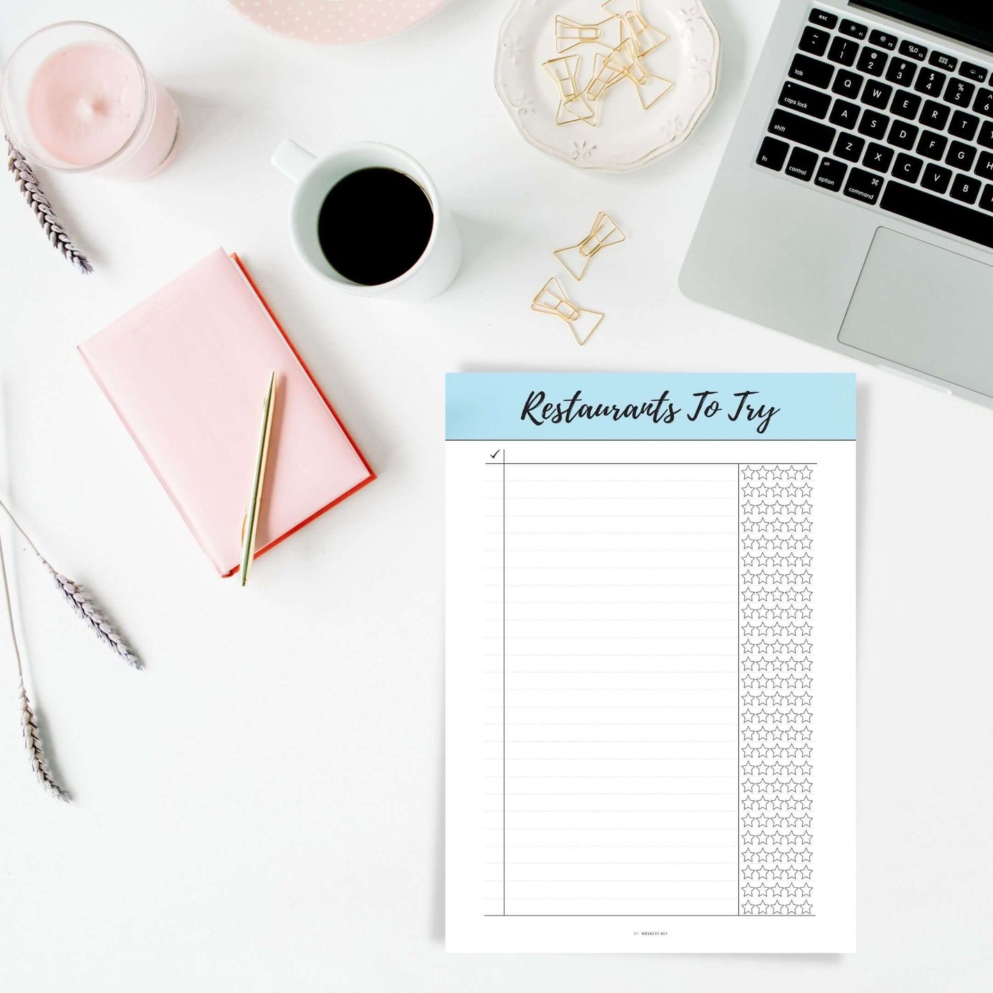 Restaurants To Try List Template - M376 – mrsneat