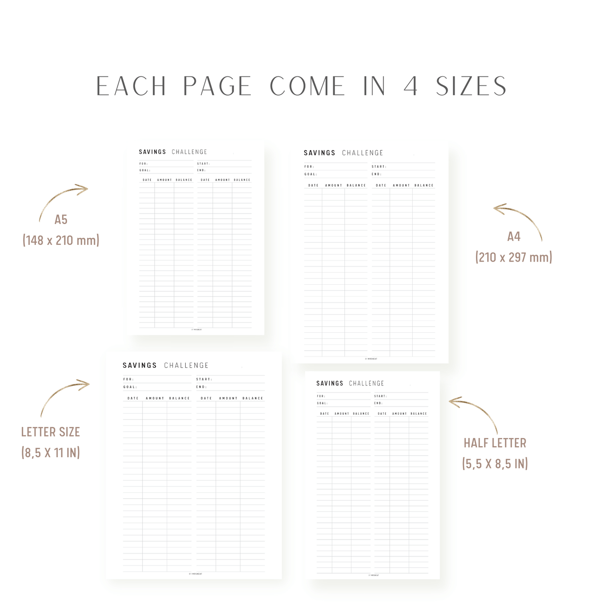 Saving Challenge Printable - M195 – mrsneat