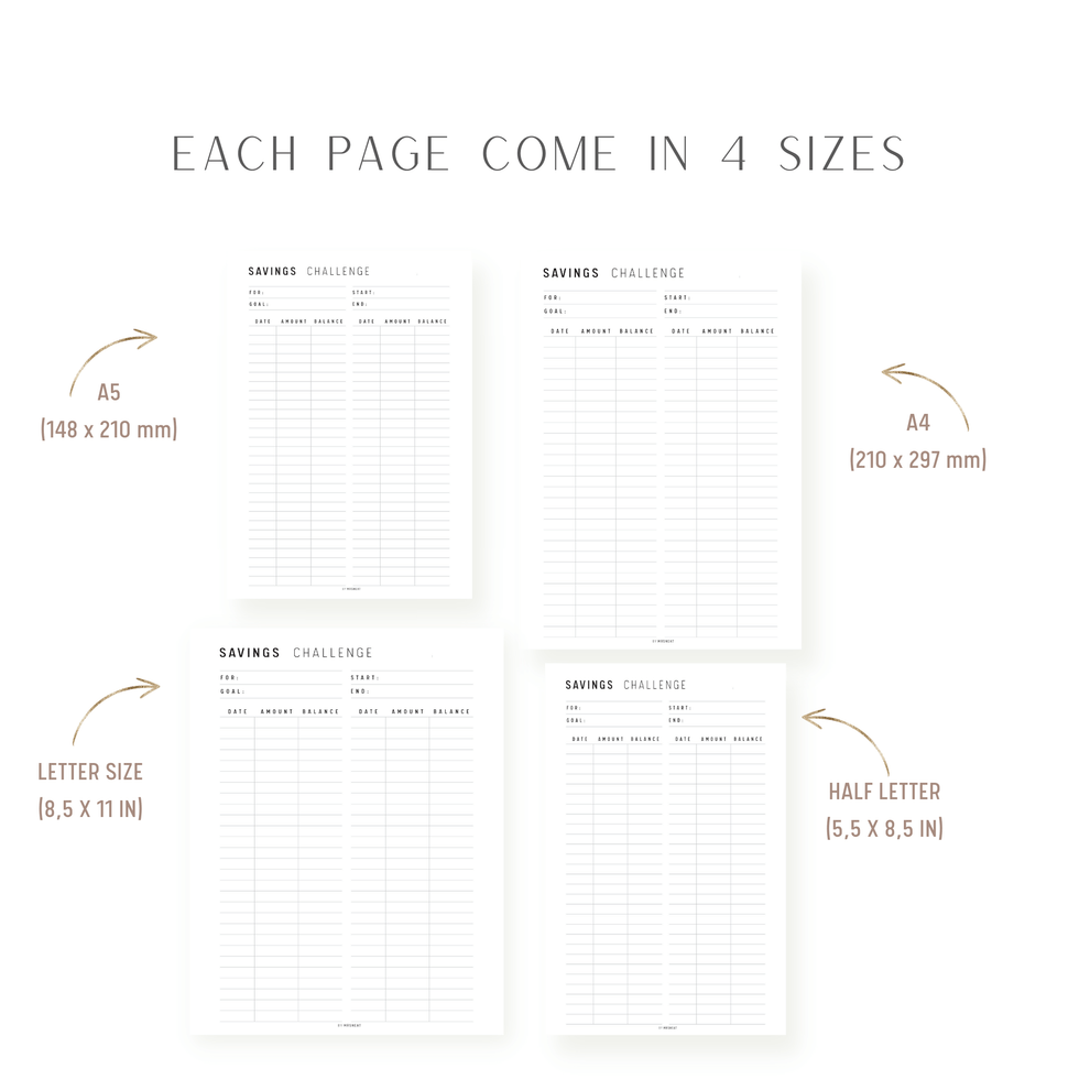 Saving Challenge Printable - M195 – mrsneat