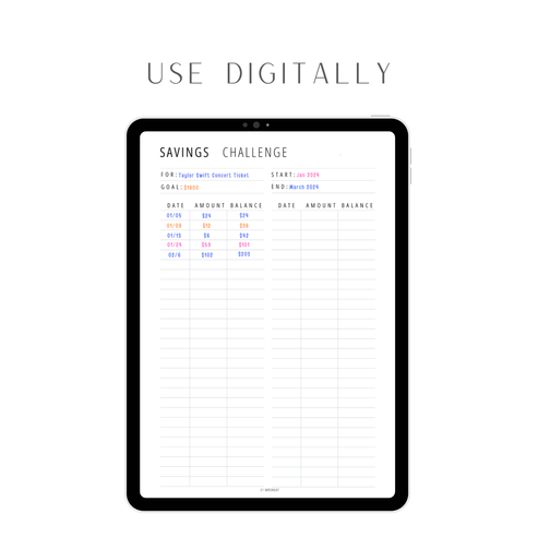 Saving Challenge Printable - M195 – mrsneat