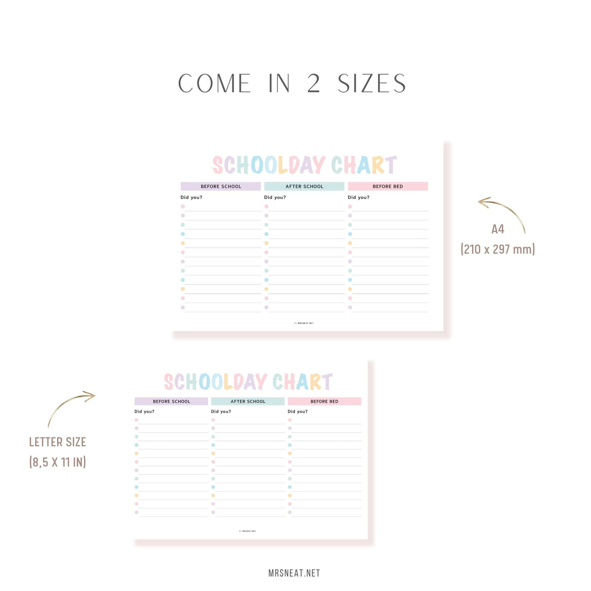 School day chart editable pdf - M493 – mrsneat