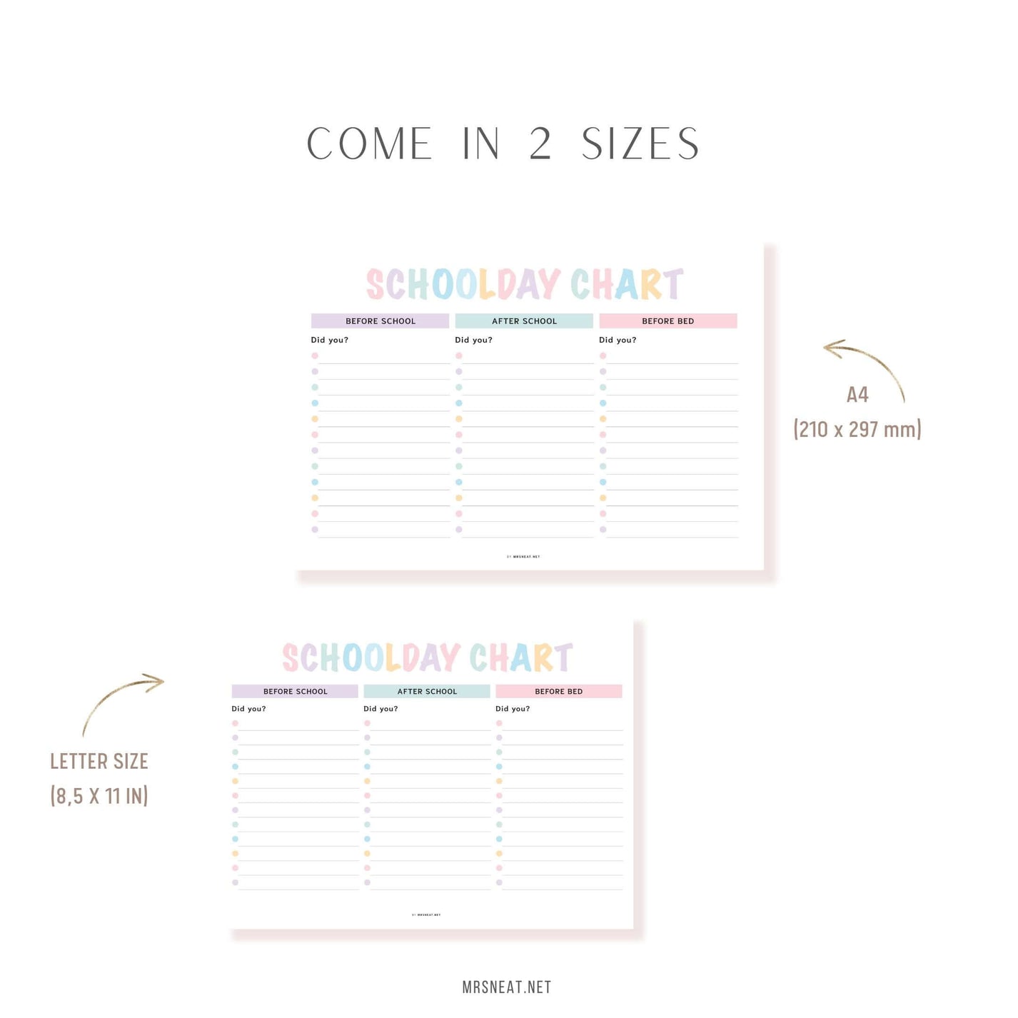 School day chart editable pdf - M493 – mrsneat