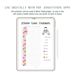 Yearly Screen Time Tracker Template PDF - M413 – mrsneat