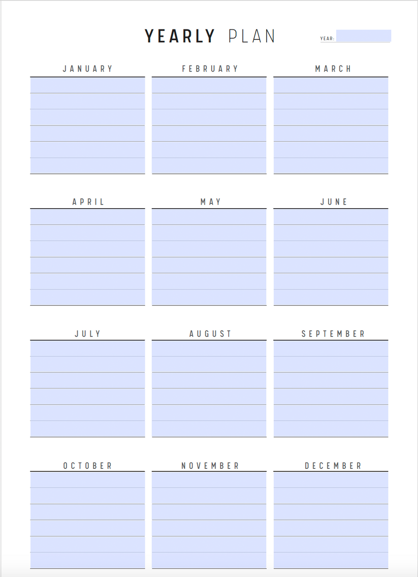 the Ultimate Yearly Goal Planner Printable - M179 – mrsneat
