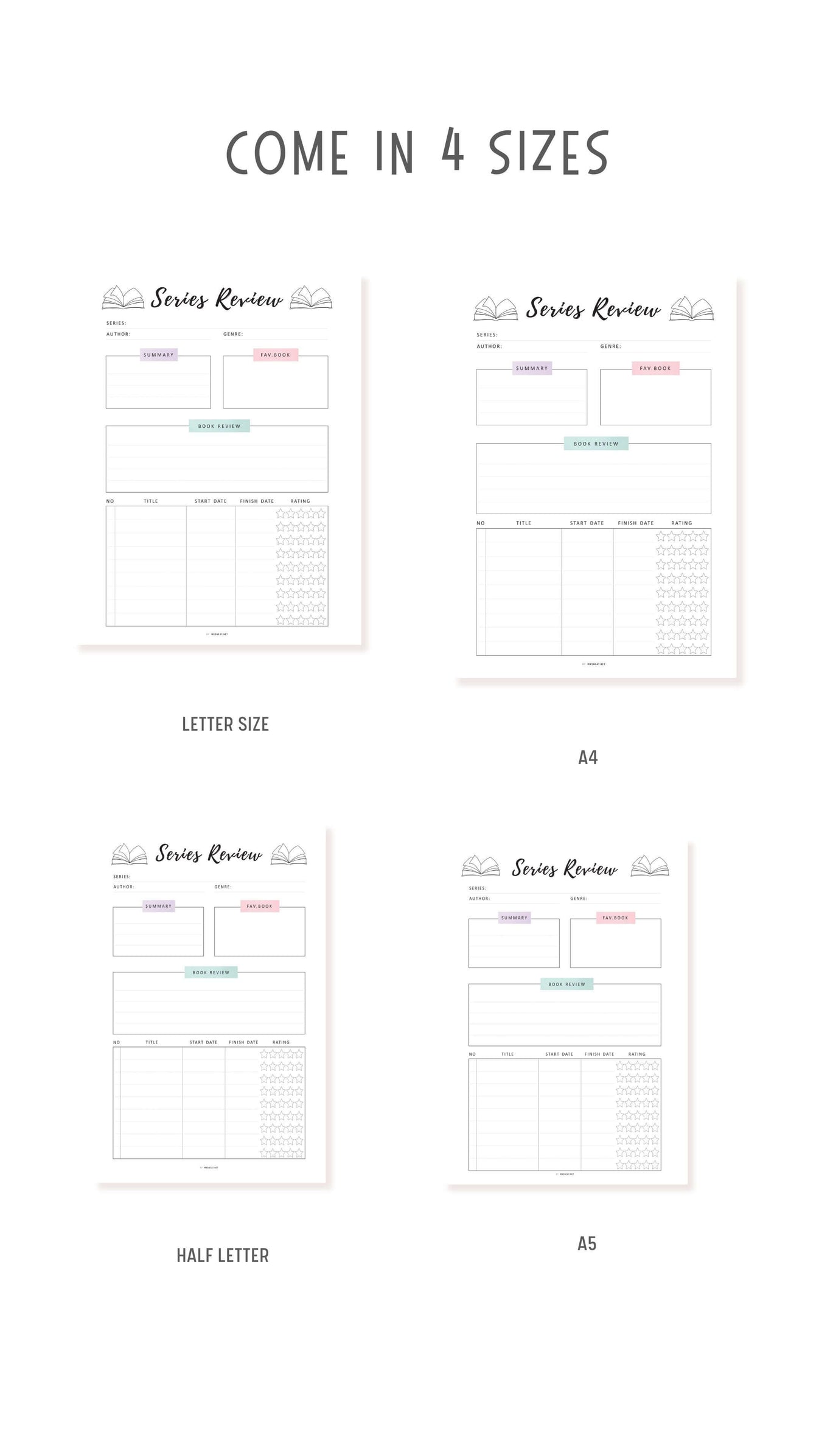 Series Review Tracker Printable – mrsneat