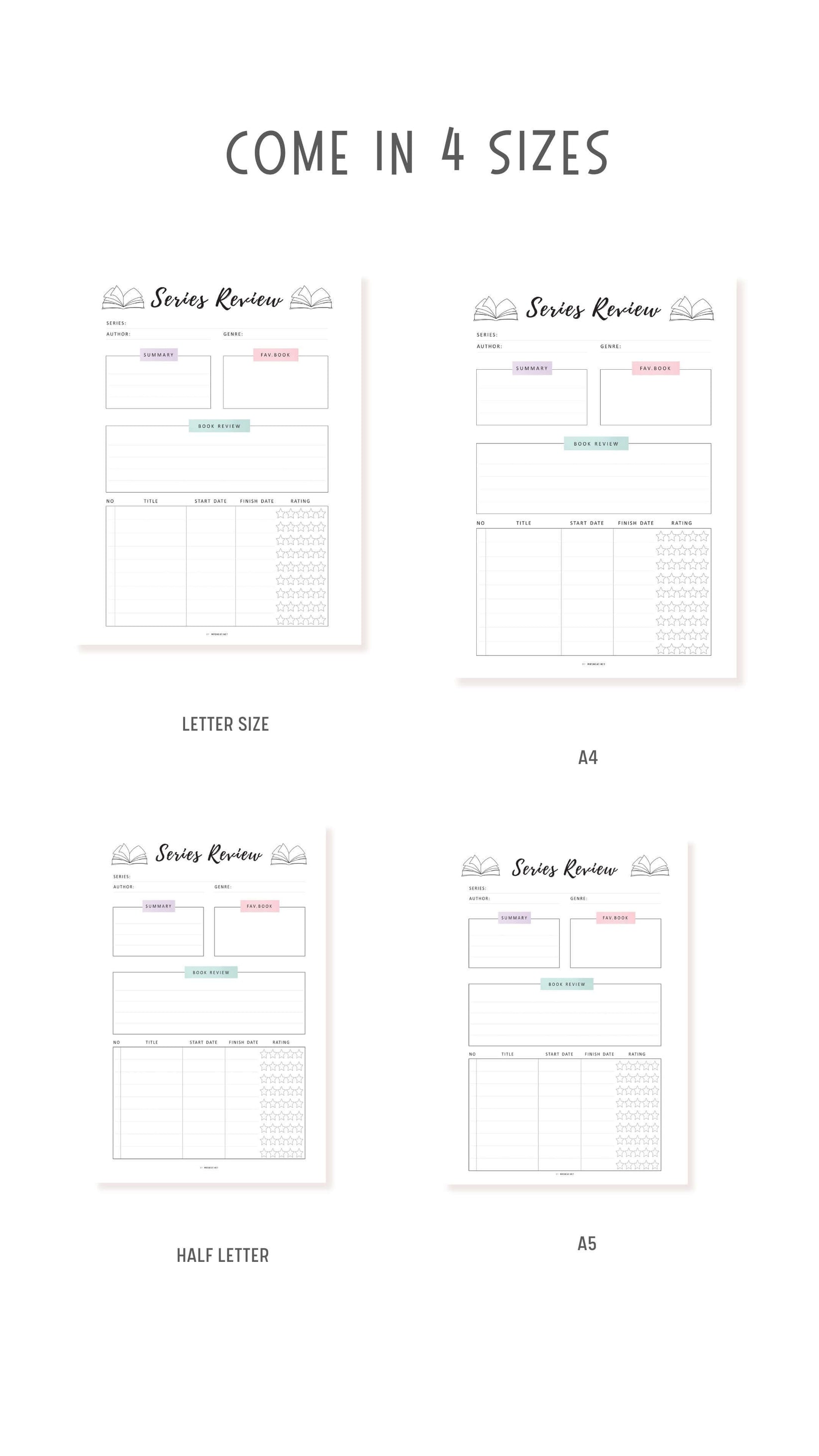 Series Review Tracker Printable – mrsneat