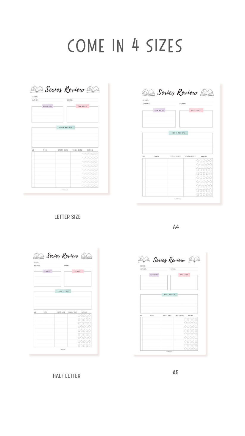 Series Review Tracker Printable - M433 – mrsneat